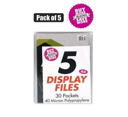 Classic Wholesalers - Stationery - File Display Book Pl A4 30 Page 5Pk
